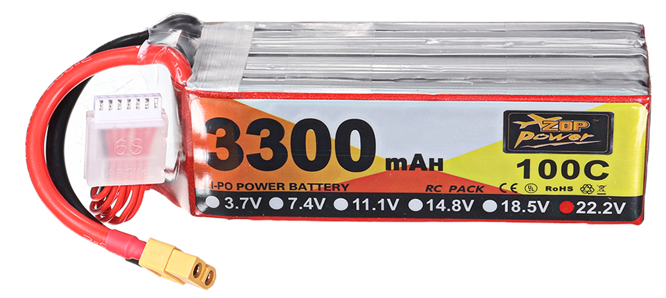 ZOP Power 22.2V 3300mAh 100C 6S LiPo Battery Sale,Specs,Price - RCDroneSky